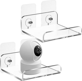 Artibetter 2 St&uuml;ck Transparentes U f&ouml;rmiges Wandregal Acryl Schwebendes Badregal ohne Bohren Kleines Multifunktionales Wandaufbewahrungsregal f&uuml;r Badezimmer Wohn