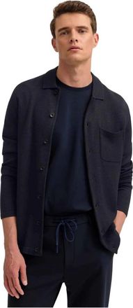 Bugatti Surchemise en maille avec poche - Homme - Pulls - Bleu - Taille: L