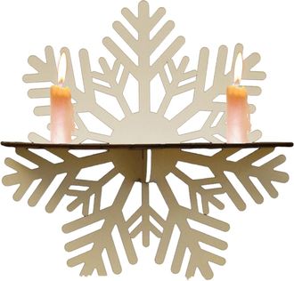 Generic Wandregal aus Holz, rustikales Schauregal aus Holz, Schneeflocken-Design, Wandregal aus Holz, f&uuml;r Wohnzimmer, Badezimmer