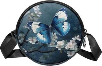 Generic Sac &agrave; bandouli&egrave;re rond pour femme, petit sac &agrave; bandouli&egrave;re avec fermeture &eacute;clair et bretelles r&eacute;glables style d&eacute;contract&eacute; pour femmes et filles