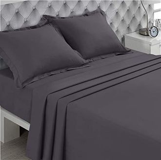 Vision Streetwear Drap Plat - 100% Coton - Coloris: Blanc - 270 x 300cm - Lit Double - Fibres Naturelles et Tissage serr&eacute;: Tissu Doux et Souple - C&eacute;rtifi&eacute; Oeko-Tex