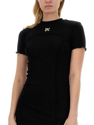 Palm Angels Logo-Embroidered Cotton Dress - Black