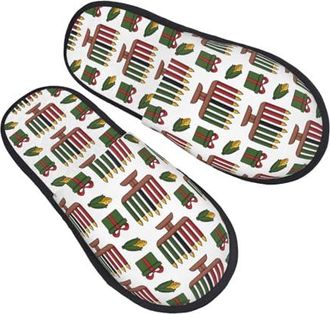 Generic Joyeux Festival Du Patrimoine Afro-Américain De Kwanzaa Pantoufles Chauds Pantoufles En Peluche Automne Chausson Pour Homme Intérieur Femme M