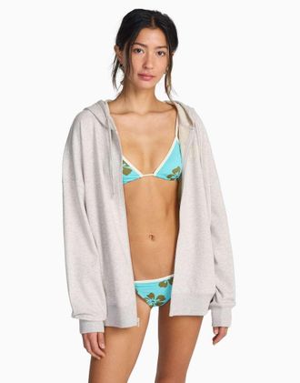 Billabong Zip Family - Kapuzenpullover in Heidegrau mit Rei&szlig;verschluss