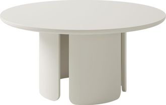 Sch&ouml;ner Wohnen Kollektion Couchtisch MOLDE/Tischplatte und Gestell seidengrau lackiert/Runde Form/Wangenteile wahlweise montierbar/Wohnzimmertisch/Sofatisch/D 80, H 41 cm
