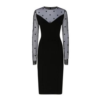Givenchy Schwarzes- lang&auml;rmeliges Midikleid - - Dresses - Damen - Schwarzk - S
