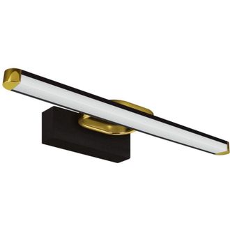 Licht-Erlebnisse Licht-erlebnisse - Spiegelleuchte Edelstahl led IP44 b: 43 cm in Schwarz Gold l&auml;nglich neutralwei&szlig;es Licht 4100 k