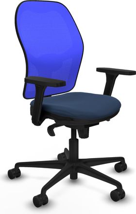 Piqueras y Crespo Drehbarer Schreibtischstuhl mit 3D-Armen, h&ouml;henverstellbare Lendenwirbelst&uuml;tze, mit 5 Positionen und injiziertem Schaumstoff, Blau/Marineblau