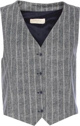Circolo 1901 Femme, Vestes, Bleu, Taille: 34 FR Striped Vest