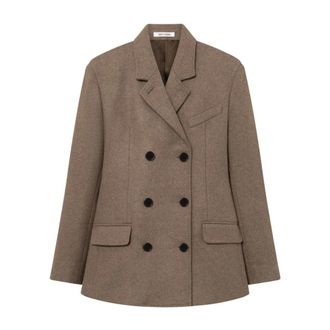 Mark Kenly Domino Tan Joni Wollmischung Zweireihiger Blazer - - Jackets - Damen - Braun - M