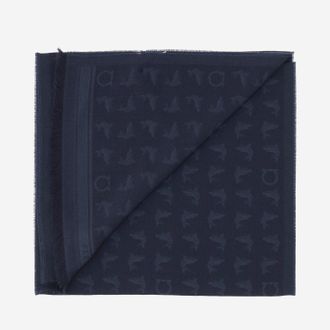 Ferragamo Mens Scarf Navy Wool Scarfs