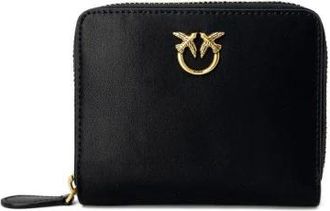 Pinko Pinko, Femme, Accessoires, Noir, Taille: ONE Size Love Birds Zip Wallet