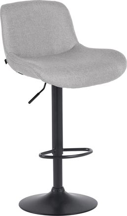 Clp Barhocker Solon Schwarz I Samtbezug oder Stoffbezug I Barstuhl h&ouml;henverstellbar und drehbar I gepolsterter Tresenhocker mit R&uuml;ckenlehne, Farbe:hellgra