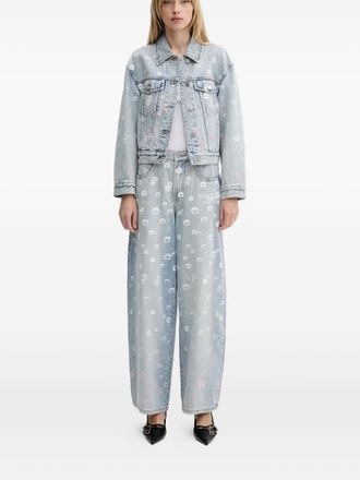 Miss Sixty Pailletten-Jeans mit Lippen-Print - Blau