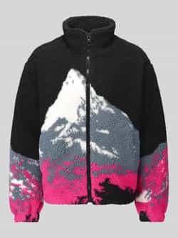 Only & Sons Teddyjacke mit gro&szlig;em Bergmotiv