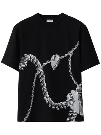 Burberry t-shirt Shield Hardware en coton - Noir