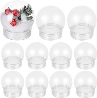 Yarnow Yardwe 20 St&uuml;ck DIY Schneekugel, 6 cm, transparent, wiederverwendbar, Kunststoff, Leere Schneekugel-Set mit Schraubkappe f&uuml;r DIY Handwerk Weihnachten 