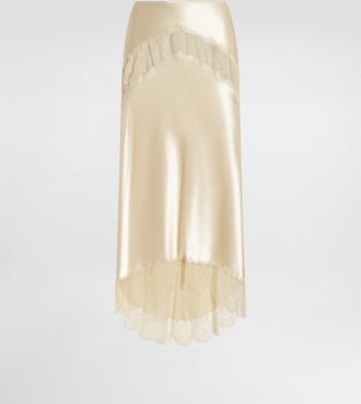 Dolce & Gabbana Silk Satin Skirt - Frau R&ouml;cke Beige Seide 46