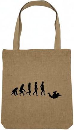Fabulous Sac Shopping Tote Bag Aspect Lin - Evolution Base Jump Parachute Sport Athl&egrave;te - Sac de Courses Toile Epaisse 360g Beige Naturel Cabas Port&eacute; Epaule So