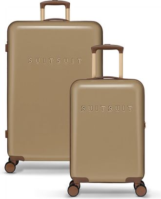 SuitSuit Kofferset 2 teilig - Handgep&auml;ck Koffer - Reisekoffer Gro&szlig; - Koffer Leicht - Hartschalenkoffer mit TSA-Schloss - Fab Seventies Cuban Sand