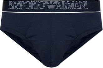 Emporio Armani Homme, Sous-v&ecirc;tements, Bleu, Taille: XL Logo Briefs