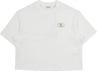 Burberry Femme, Tops, Blanc, Taille: 36 FR T-shirt court en coton