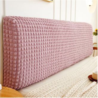 Generic Hochdehnbarer Kopfteilbezug Jacquard-Muster, Weicher Elastischer Staubdichter Kopfteil-Schutzbezug, Waschbarer Dekorativer Kopfteilbezug Schlafzimmer 