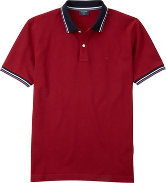 Olymp Herren Polo-Shirt Kurzarm Casual.Wirk,Pikee,984 Casual Circular Knit Regular fit,99 dunkelrot 39,XXL
