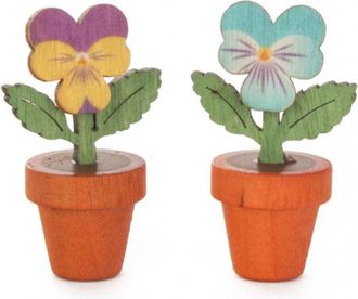 Rudolphs Schatzkiste Miniaturfigur Stiefmütterchen klein 2er Set BxHxT 2x3,5x2cm NEU Blumen Holzblumen