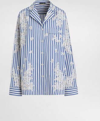 Dolce & Gabbana Cotton Shirt With Flowers And Lace Embroidery - Frau Blusen Und Tops Mehrfarbig 42