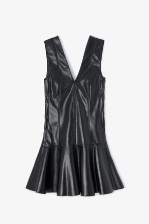 Ganni Robe courte en cuir noire Noir - Pour Femme