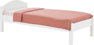 IDIMEX Massivholzbett SORAJA 90x200 cm in weiß aus Kiefer Holz, Einzelbett aus Massivholz mit Kopfteil, Seniorenbett aus Holz Kiefer