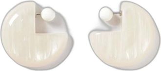 Emporio Armani Boucles doreilles en r&eacute;sine marbr&eacute;e - Femme - Accessoires - Blanc - Taille: ONE Size