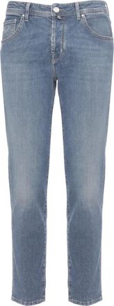 Jacob Cohen Homme, Jeans, Bleu, Taille: W34 Pantalon Denim Court Coupe Slim Cinq Poches