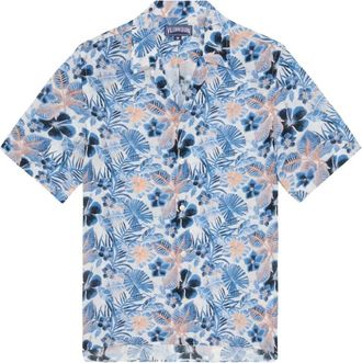 Vilebrequin Homme, Chemises, Multicolore, Taille: 2XL Island Flowers Viscose Bowling Shirt