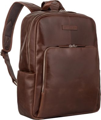 STILORD Mariano Stilvoller Notebook Rucksack 15,6 Zoll Leder Bürorucksack Herren Vintage Tagesrucksack Damen Echtleder Retro Daypack, Farbe:sonora - cognac