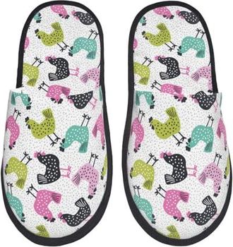Generic Poulet Rigolo Femme Homme Slippers Peluche Pantoufles L&eacute;g&egrave;res Chaussures De Maison Pour Ext&eacute;rieur Int&eacute;rieur Hiver L