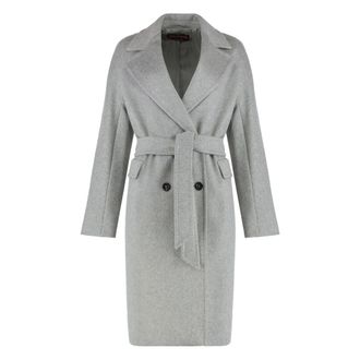 Max Mara Midi-Doppelreiher-Mantel - - Coats - Damen - Grau - L