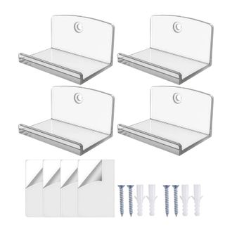 Generic B&uuml;cherregal zur Wandmontage f&uuml;r Vinyl - 4 St&uuml;ck Acryl-H&auml;ngest&auml;nder f&uuml;r die Wand, f&uuml;r Alben, Sammlerst&uuml;cke, Wohnzimmer, Schlafzimmer, Comics, Kinderb&uuml;c