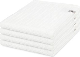 M&ouml;ve 4er Set Handt&uuml;cher Piqu&eacute;e - 50x100 cm, Waffelpiqu&eacute; Struktur, Extra weich & saugf&auml;hig, 100% Baumwolle, mit praktischem Kordelaufh&auml;nger - Pflegeleicht, 