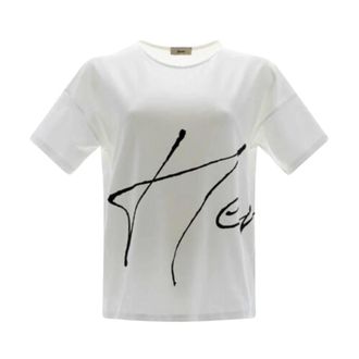 Herno Kurzarmbluse mit 3D-Druck - - Tops - Damen - Wei&szlig; - M