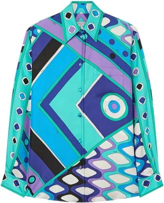 Pucci Femme, Blouses et Chemises, Multicolore, Taille: 40 FR Chemise &agrave; imprim&eacute; g&eacute;om&eacute;trique