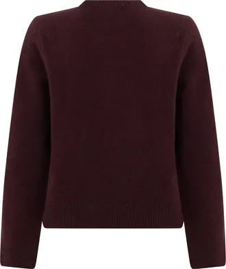 Maison Kitsun&eacute; Womens Crew Neck Sweater Dark Wood Wool