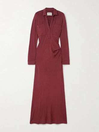 Tove Iana Maxikleid Aus Stretch-jersey Mit Raffungen - Burgunder
