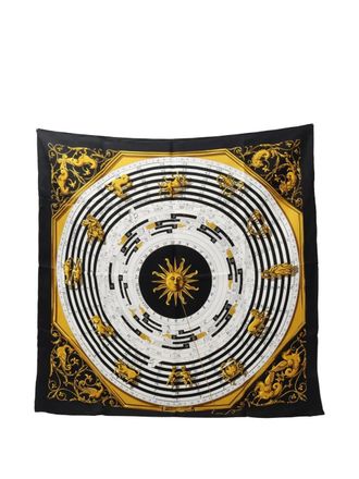 Hermès foulard Carrés 90 Dies et Hore (années 2000) - Noir