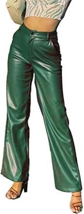 Onsoyours Pantalon skinny en similicuir, style décontracté, parfait comme legging, pour femmes, 07 Vert, XXL