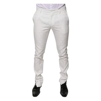 Dolce & Gabbana Homme, Pantalons, Blanc, Taille: M Pantalon de ville