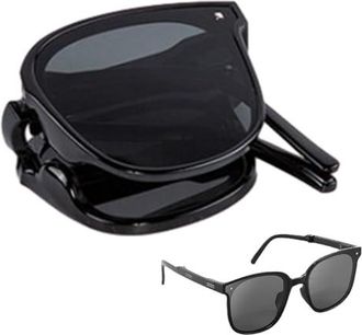 Generic Lunettes de soleil - Lunettes de soleil pour femme | Lunettes de soleil polarisées carrées faciles à ranger | Lunettes de soleil portables avec protec