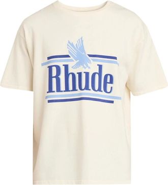 Rhude Homme, Tops, Beige, Taille: XL Racing Crest T-Shirt