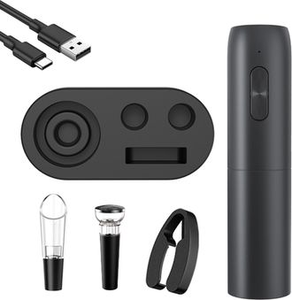 Dioche Elektrisches Wein&ouml;ffner-Set | Wiederaufladbarer Automatischer Weinflaschen&ouml;ffner Typ C mit Ausgie&szlig;er, Folienschneider und Vakuumverschluss | Perfekt f